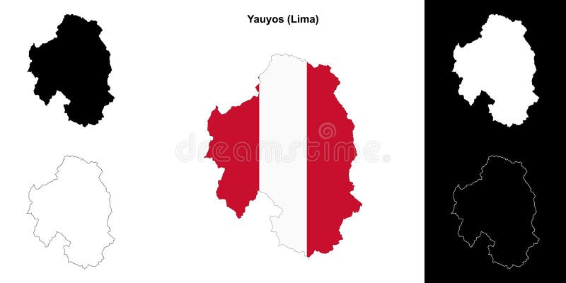Yauyos outline map stock vector. Illustration of infographic - 371587058