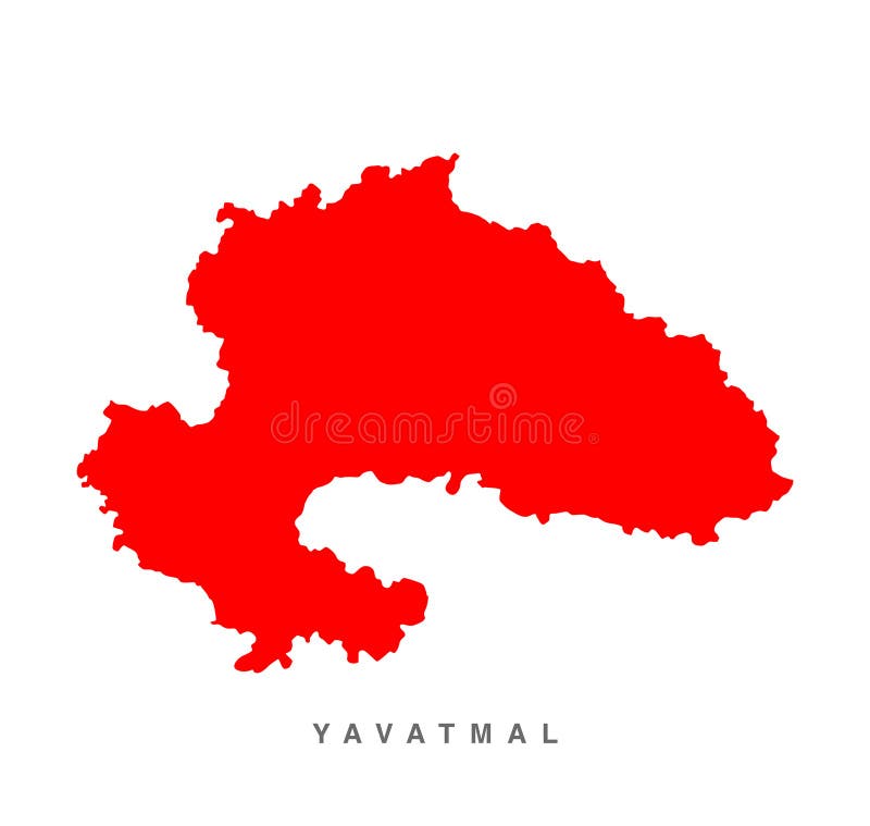 Yavatmal the Dist of Maharashtra Red Vector Map Illustration Stock ...