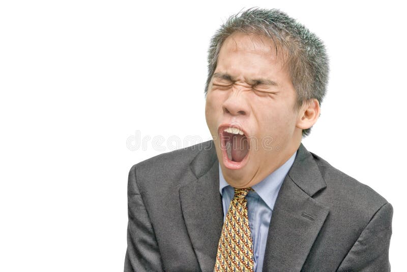 Yawning Asian businessman stock photo. Image of asian - 7126484