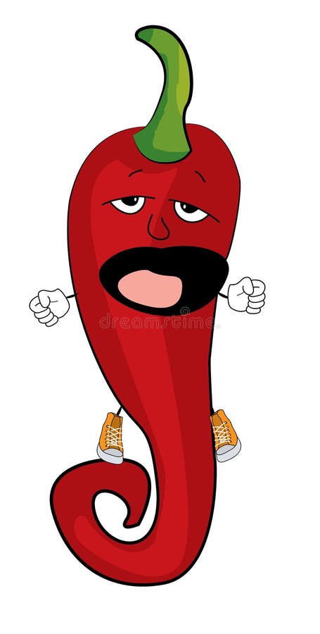 Sad chilli cartoon stock illustration. Illustration of object - 47922194