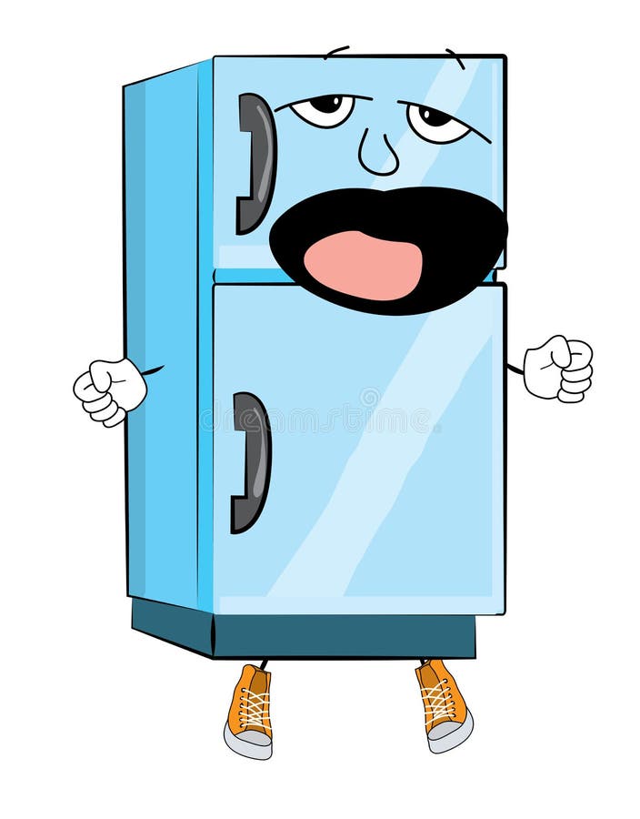 Sad fridge cartoon stock illustration. Illustration of lonely - 47926813
