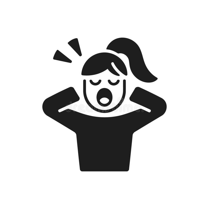 Yawning icon stock vector. Illustration of symbol, sign - 361857200