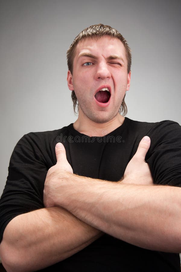 Yawning Man Stock Image Image Of White Gape Overworked 18786339
