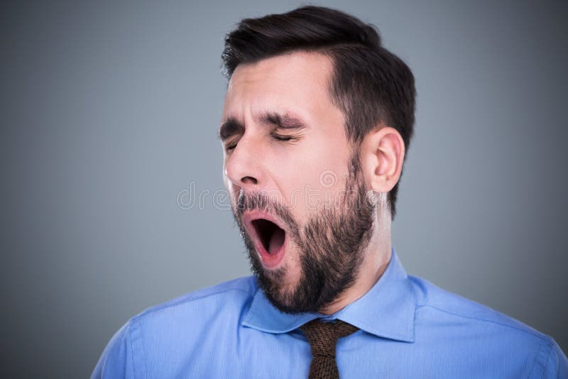 Yawning man stock photo. Image of open, studio, adults - 64875170