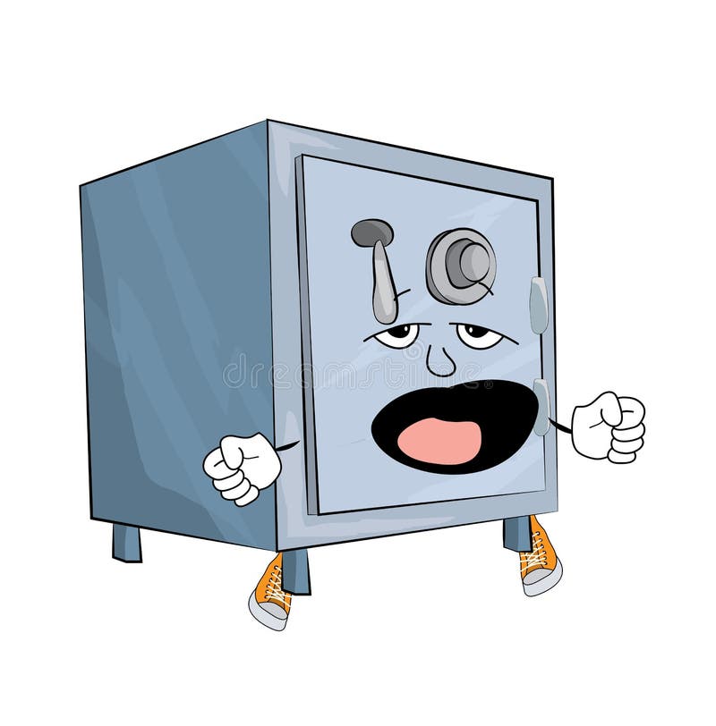 Yawning safe cartoon stock illustration. Illustration of early - 49694252