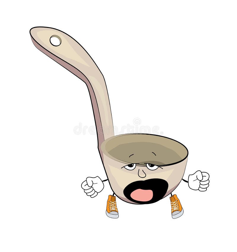 Sad spoon cartoon stock illustration. Illustration of upset - 48926040