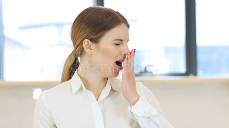 Yawning Woman, Workload stock photo. Image of businesswoman - 99358026
