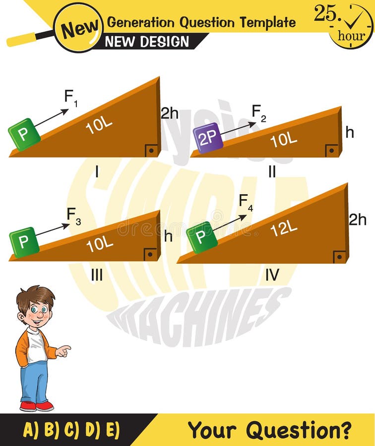 Physics, Inclined Plane, Next Generation Question Template, Stock ...