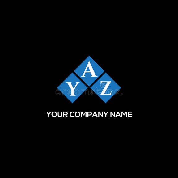 YAZ Letter Logo Design on BLACK Background. YAZ Creative Initials ...