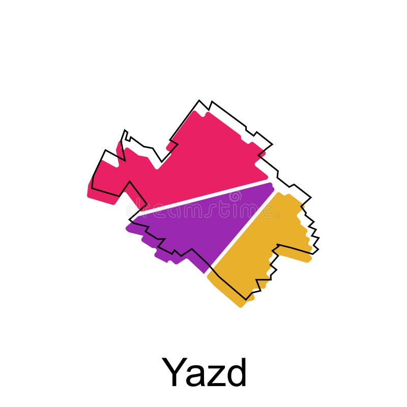 Yazd City of Iran Map Vector Illustration, Vector Design Template Stock ...