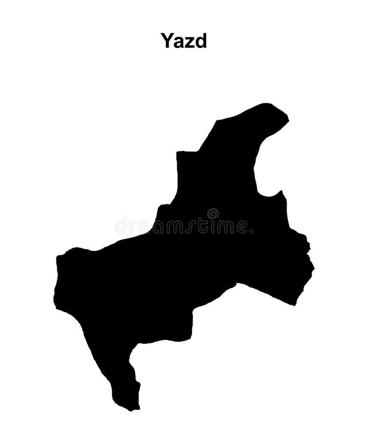 Yazd outline map stock vector. Illustration of outline - 360436604