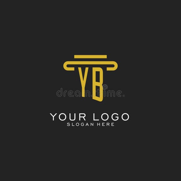 YB Initial Logo with Simple Pillar Style Design Stock Illustration ...