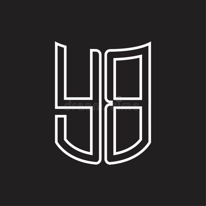 YB Logo Monogram with Ribbon Style Outline Design Template Stock ...