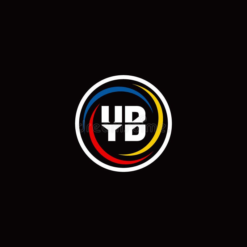 YB Monogram Logo Isolated on Circle Shape with 3 Slash Colors Rounded ...