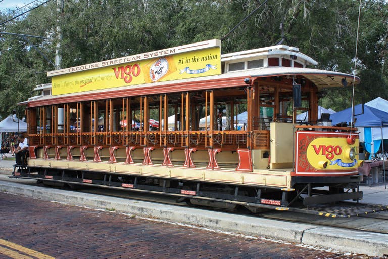 Ybor Trolley editorial image. Image of street, passengers - 22269290