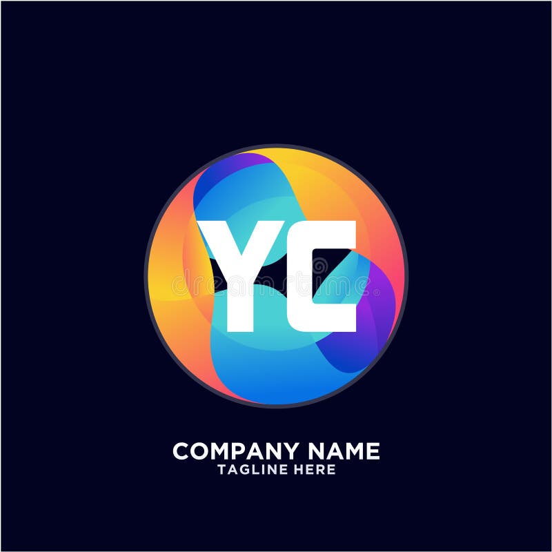 YC Initial Logo with Colorful Circle Template Vector Stock Vector ...