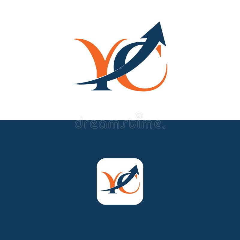 YC Letter with Arrow Logo Template Vector Design Stock Vector ...