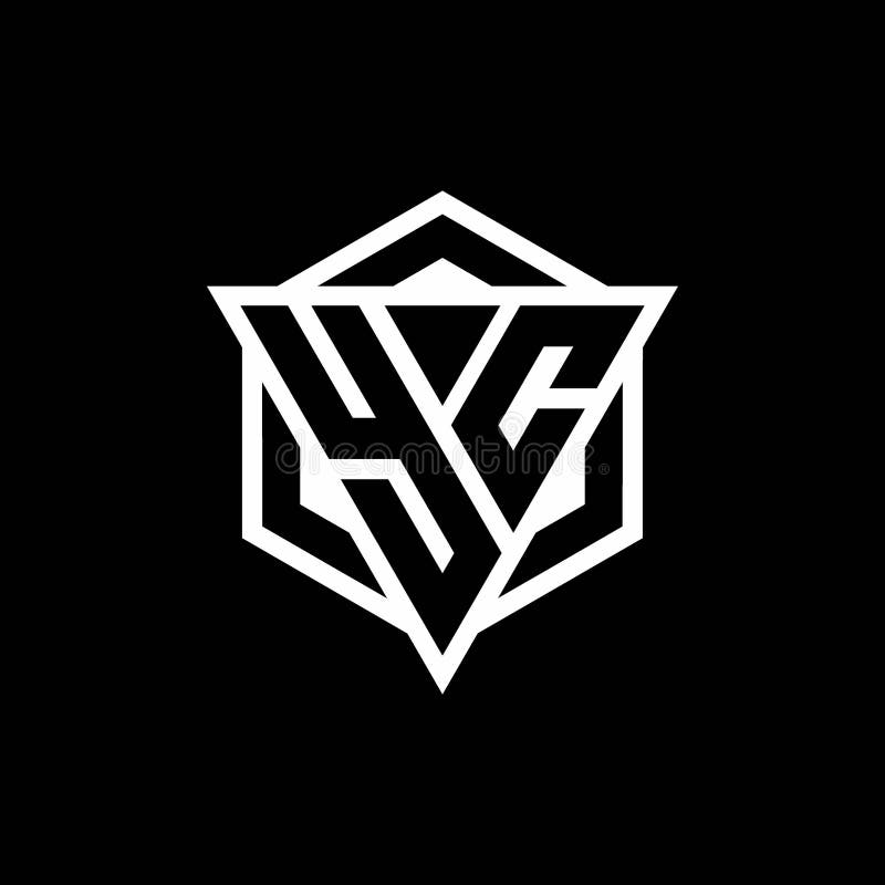 YC Logo Monogram with Triangle and Hexagon Shape Combination Stock ...