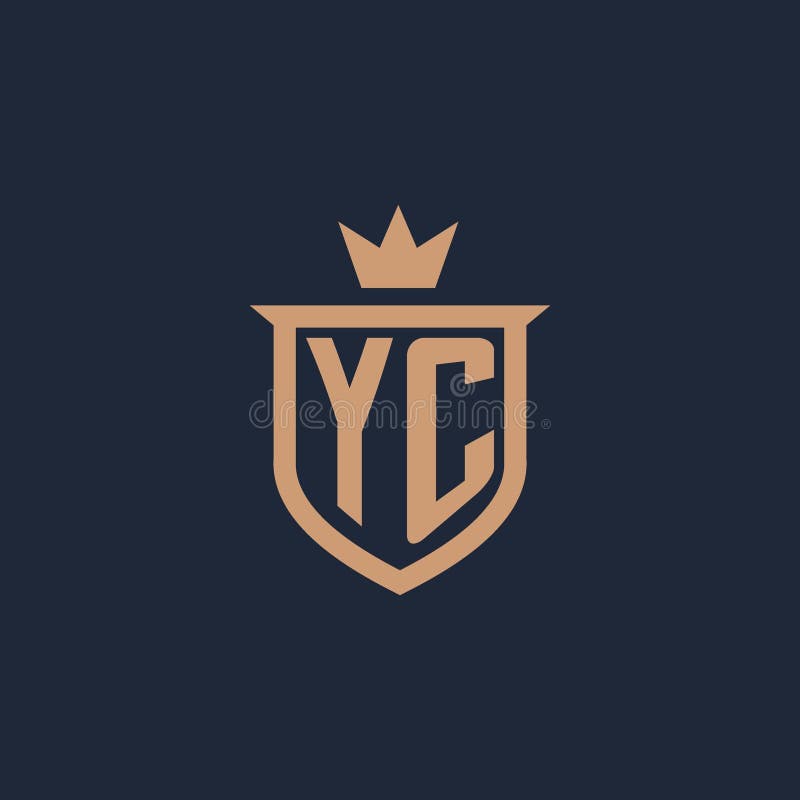 YC Monogram Initial Logo with Shield and Crown Style Stock Vector ...