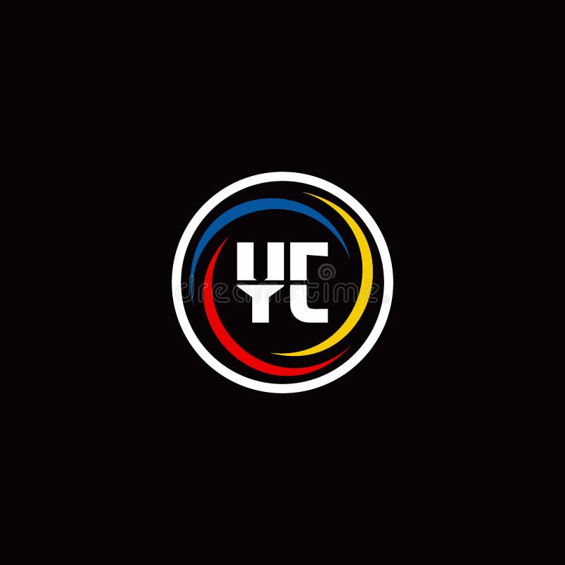 YC Monogram Logo Isolated on Circle Shape with 3 Slash Colors Rounded ...
