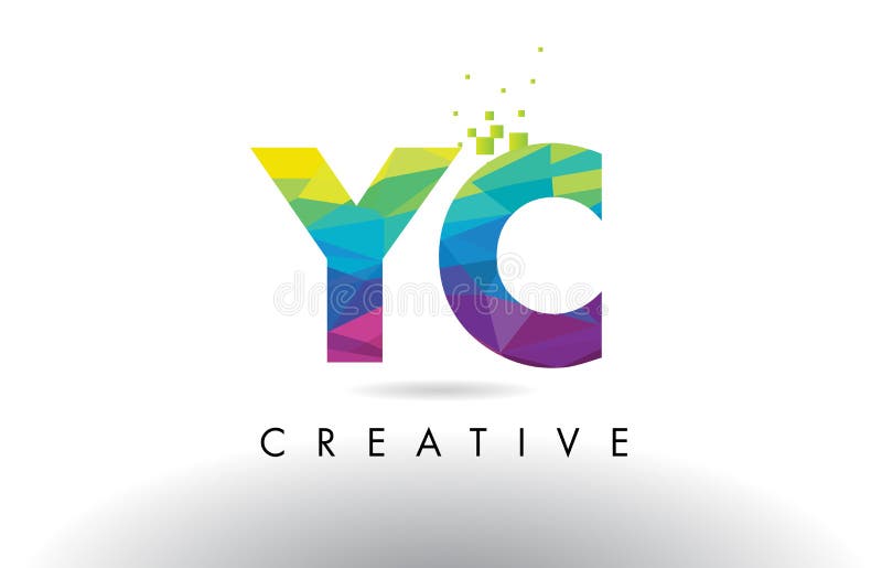 Yc Y C Creative Rainbow Colors Alphabet Letter Logo Icon Stock Vector ...