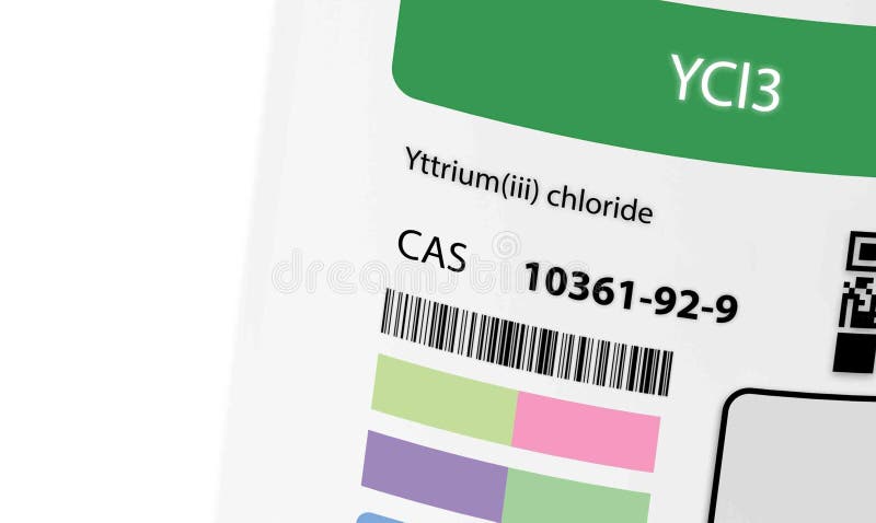 YCl3 - Yttrium chloride stock image. Image of ycl3, substance - 289384489