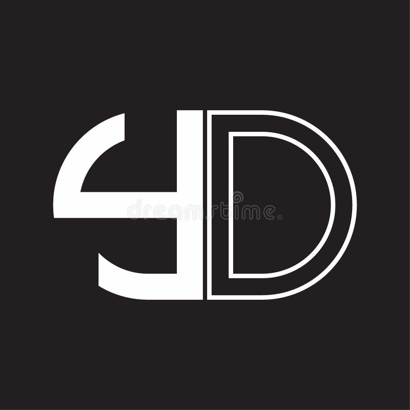 YD Letter Logo Monogram with Oval Shape Negative Space Design Template ...