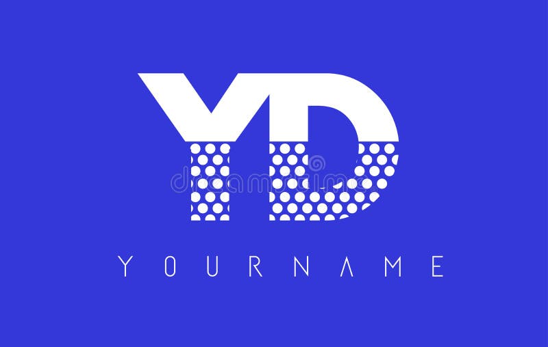 YD Y D Dotted Letter Logo Design with Blue Background. Stock Vector ...