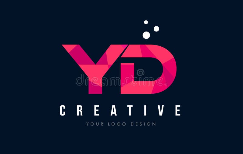 YD Y D Letter Logo with Purple Low Poly Pink Triangles Concept Stock ...