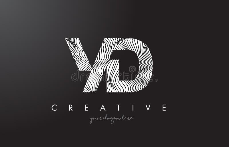 YD Y D Letter Logo with Zebra Lines Texture Design Vector. Stock Vector ...