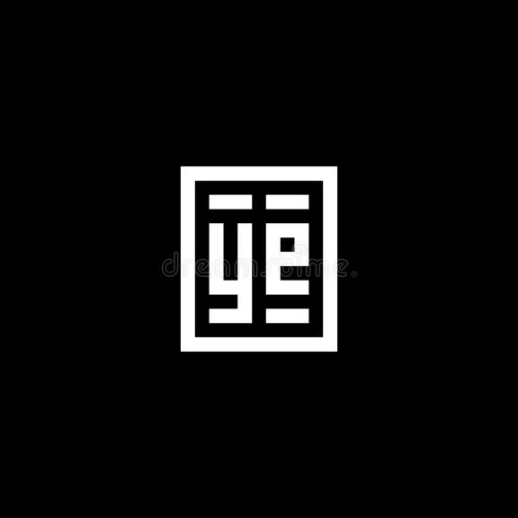 YE Initial Logo with Square Rectangular Shape Style Stock Illustration - Illustration of concept ...