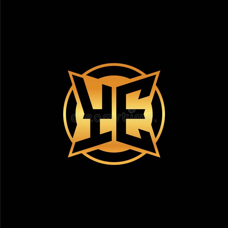 YE Logo Letter Geometric Golden Style Stock Vector - Illustration of ...