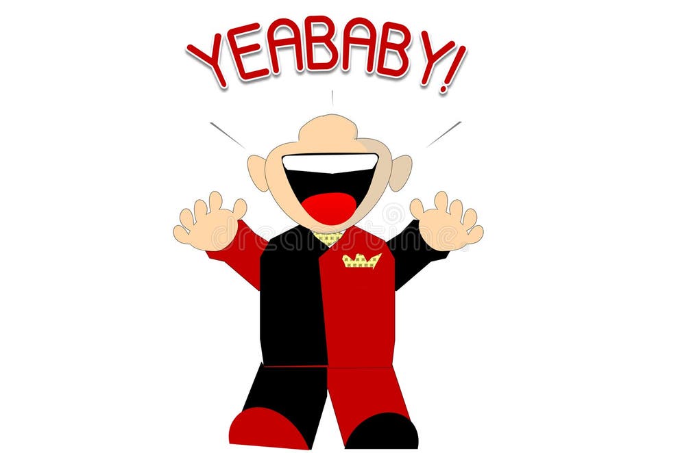 Yea Baby! Character stock illustration. Illustration of character - 3608493