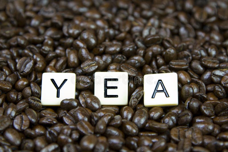 YEA it s Coffee time! stock image. Image of beans, tiles - 36964269