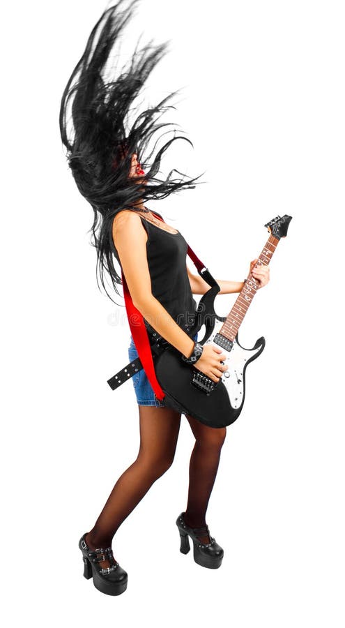 Yeah, baby! stock image. Image of guitarist, pretty, chic - 22063497