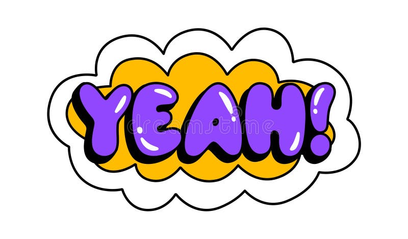 Yeah Comic Sticker stock vector. Illustration of word - 274272037