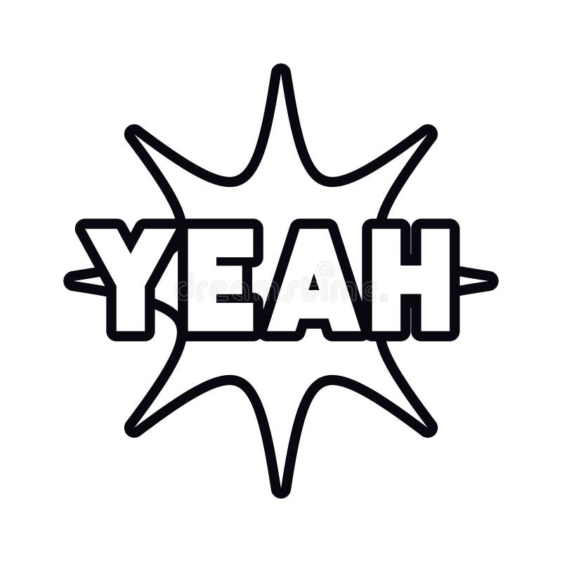 Yeah Comic Words in Speech Bubble Isolated Icon Stock Vector ...