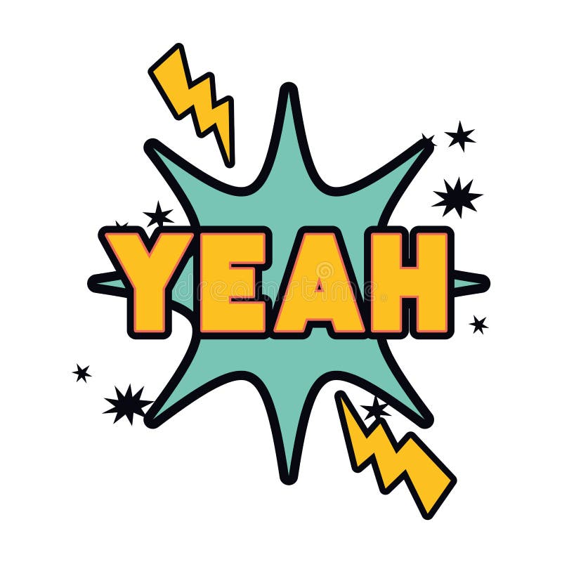 Yeah Comic Words in Speech Bubble Isolated Icon Stock Vector ...