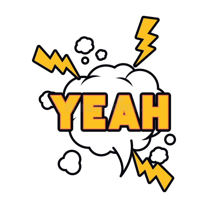 Yeah Comic Words in Speech Bubble Isolated Icon Stock Vector ...