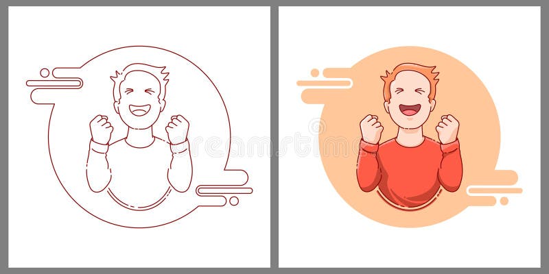 Yeah expression vector stock vector. Illustration of portrait - 176983232