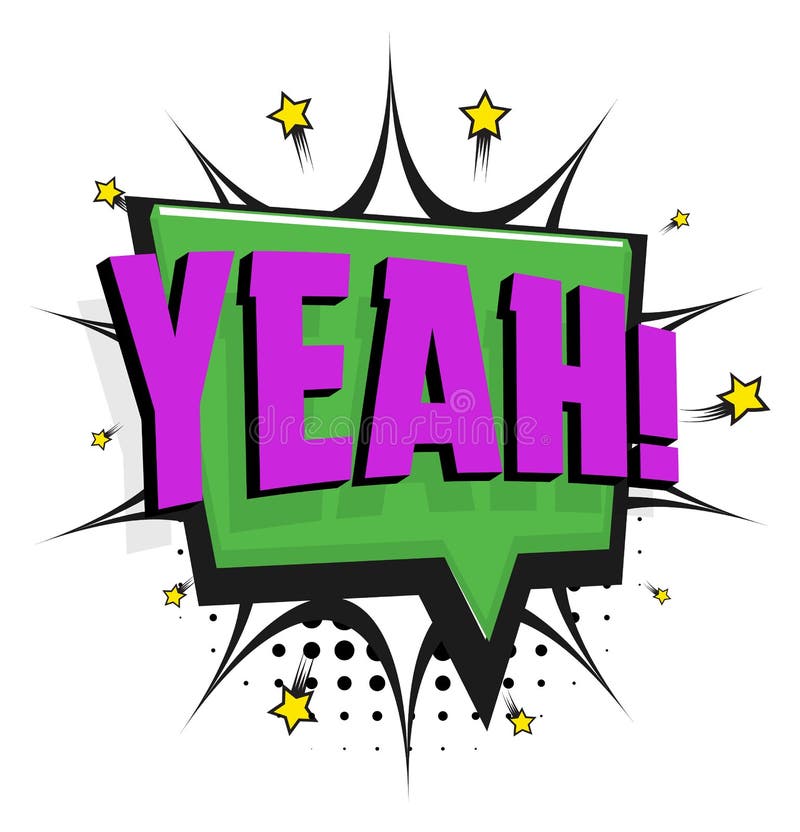 Yeah Message Frame in Comic Bubble Retro Style Stock Vector ...