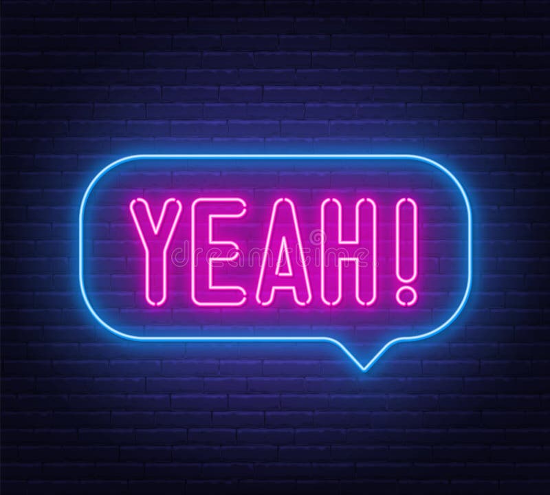 Lol and Yeah Neon Comic Speech Bubbles. Shiny Blue Alphabet. Pop Art ...