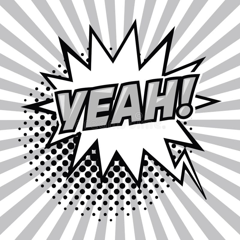 Yeah pop art bubble stock vector. Illustration of style - 110379605