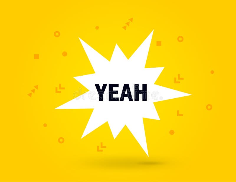 Yeah Speech Bubble Banner Pop Art Memphis Style Stock Vector ...