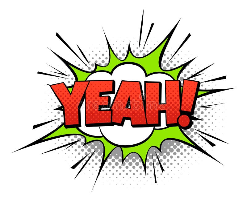 Yeah Sticker. Funny Bright Comic Style Bubble Stock Vector ...