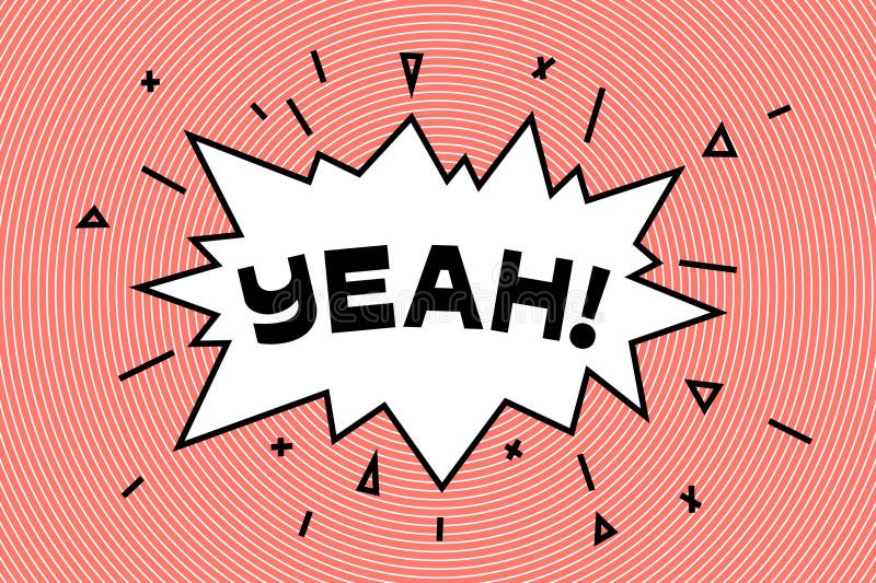 Yeah Word in Comic Speech Bubble Boom Stock Vector - Illustration of ...