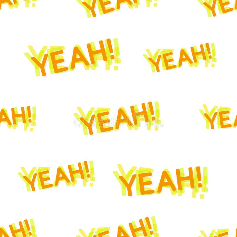 Yeah Words Motif Collage Seamless Pattern Stock Illustration ...