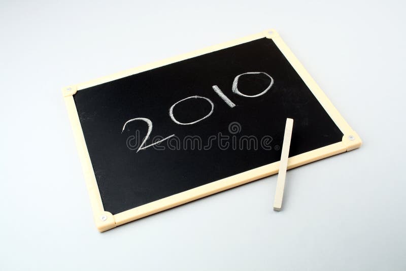Year 2010 on a blackboard stock image. Image of celebrate - 12322741