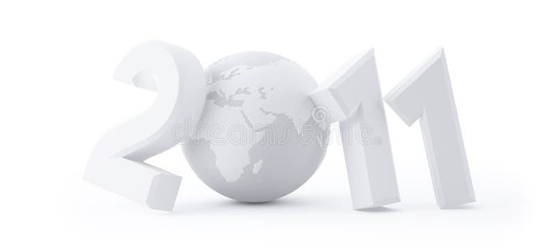 Year 2011 Made Up of Numbers and Globe As Zero Stock Illustration ...