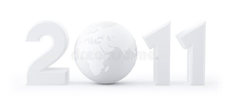 Year 2011 Made Up of Numbers and Globe As Zero Stock Illustration ...